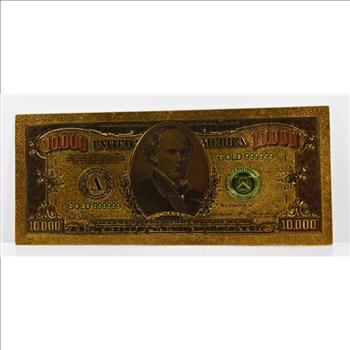 24K Gold Foil $10,000 Series 1934 Federal Reserve Note Replica*Boston ...