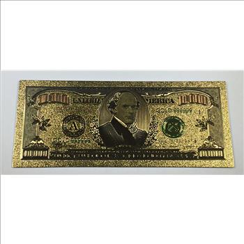 24K Gold Foil Series 1934 10,000 Federal Reserve Note Replica*Boston ...