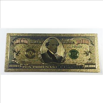 24K Gold Foil Series of 1934 $10,000 Federal Reserve Note Replica ...