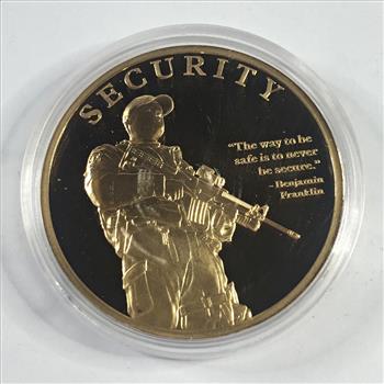 24K Gold Layered 1.5" Diameter, 1oz Proof Copper Round*The American ...