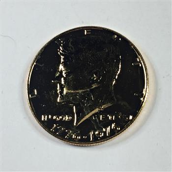 24K Gold Layered 1976 US Bicentennial Kennedy Half Dollar*High Grade | Property Room