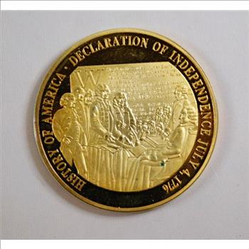 24K Gold Layered Declaration of Independence Medallion*Proof | Property ...