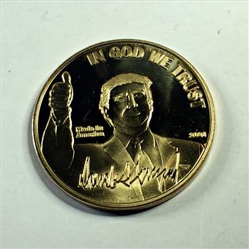 24K Gold Layered Medallion Commemorating Donald Trump*Proof | Property Room