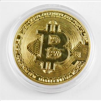 24K Gold Layered with 1oz .999 Fine Copper Round*BITCOIN | Property Room