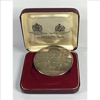 2.66 Troy Oz of .925 Silver Medallion Commemorating Winston Churchill*2 ...