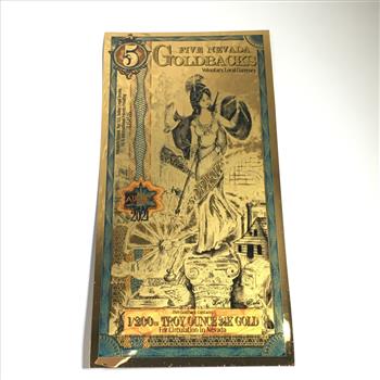 5 Nevada Goldbacks*1/200th Troy Ounces of 24K Gold*For Circulation in ...