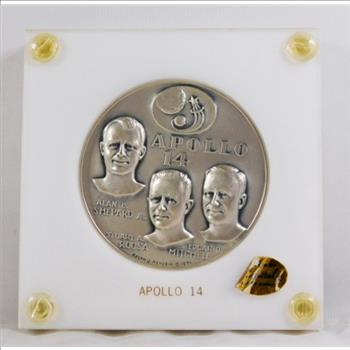 5 oz .999 Fine Silver Apollo 14 Medal*High Relief*Shepard, Roosa ...