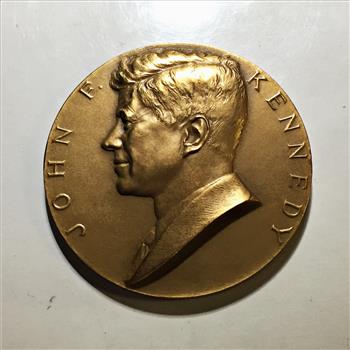 7.7oz High Relief Bronze Medallion*3" Diameters*Commemorating John F ...