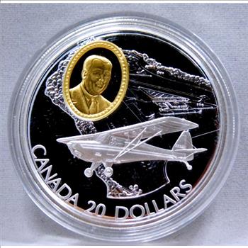 1995 $20 Canada de Havilland Canada DHC-1 Chipmunk - Gold & Silver ...