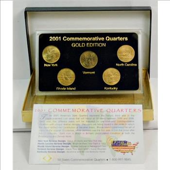 2001 Commemorative Quarters-GOLD Edition- These Beautiful Quarters Are ...
