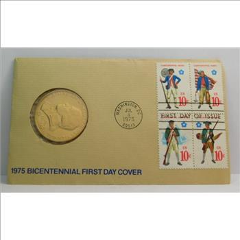 1975 Bicentennial First Day Cover-July 4,1975-Lexington Concord Medal ...
