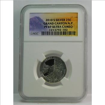 2010-S Proof Silver Grand Canyon National Park Quarter - Graded PF69 ...