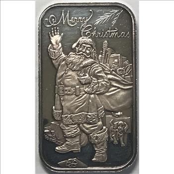 1993 Santa Claus Christmas 1 oz .999 Fine Silver Bar | Property Room