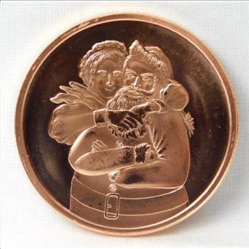 1 oz .999 Fine Copper 1.5" Round - Christmas Santa and Mrs Claus ...