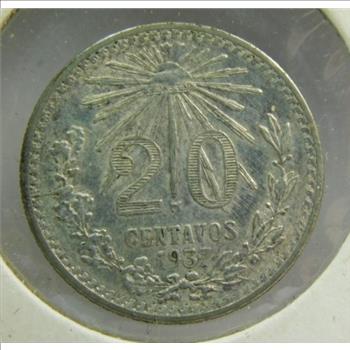 1937 Mexico Silver 20 Centavos | Property Room
