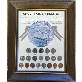 1942-1945 Wartime Coinage Framed Collection w/Complete Silver War ...