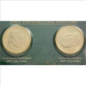 2009 P/D Mints John Tyler Presidential Dollars Brilliant Uncirculated ...