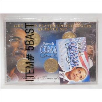 24K Gold Plated Colorized Quarter Set - Barack Obama Coin Collection ...