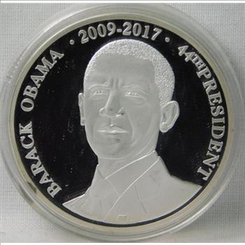 Barack Obama Silver Plated Presidential Medal | Property Room