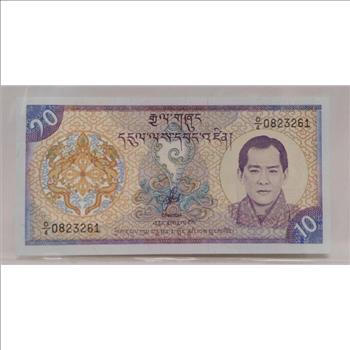 2000 Bhutan Ten Ngultrum Crisp And Uncirculated Banknote | Property Room