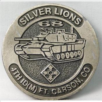 Silver Lions 4th ID Ft. Carson, CO Challenge Coin | Property Room