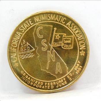 California State Numismatic Association Commemorative Medal/Coin - 1991 ...