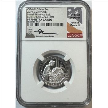 2019-S $1 Lowell Historical Park Silver Quarter Limited Edition Set ...