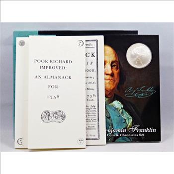 2006 Benjamin Franklin Coin And Chronicles Set With Silver Dollar and 4 ...