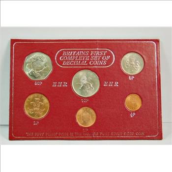 British Early 1970's "First Complete Set Of Decimal Coins" Set ...