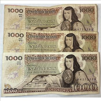 Lot of (3) 1984 Mexico 1000 Pesos Bank Notes | Property Room