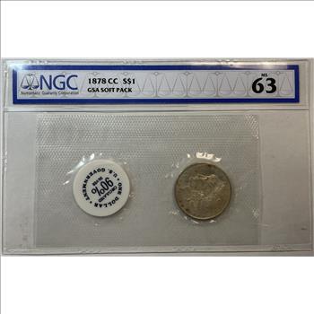 RARE 1878-CC Carson City Minted GSA Soft Pack Morgan Silver Dollar NGC ...