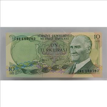 1970 Turkish "10 Bankasi" Uncirculated Note | Property Room