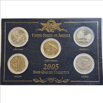 Gold Edition 2005 State Quarter Collection Regular Issues and Gold ...