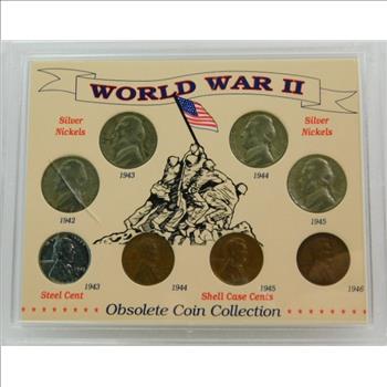 World War II Obsolete Coin Collection - Eight Coin Set in a Protective ...