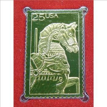 22K Gold Proof Replica Stamp - Carousel Animals - Horse - Gold Replica ...