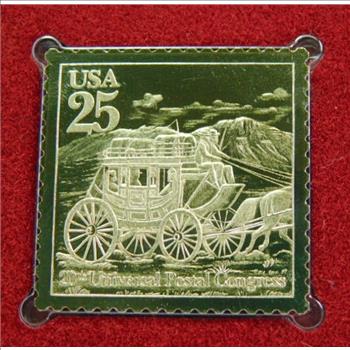 22K Gold Proof Replica Stamp - Classic Mail Transportation - Stagecoach ...