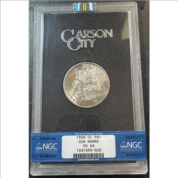 1884-CC Carson City Minted Morgan Silver Dollar w/Original GSA Issued ...