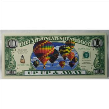 One Million Dollar ($1,000,000) Hot Air Balloon Fantasy Note | Property ...