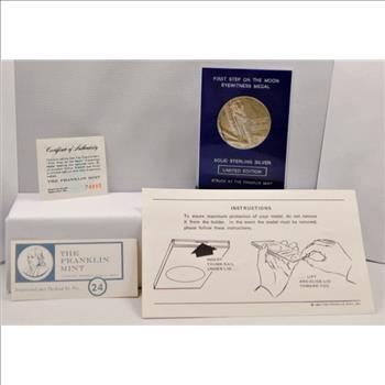 Silver Limited Edition Medal "First Steps On The Moon Eyewitness Medal ...