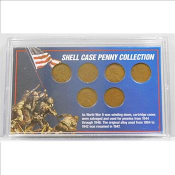 Shell Case Penny Collection - Lot of Six (6) 1944, 1945 and 1946 ...