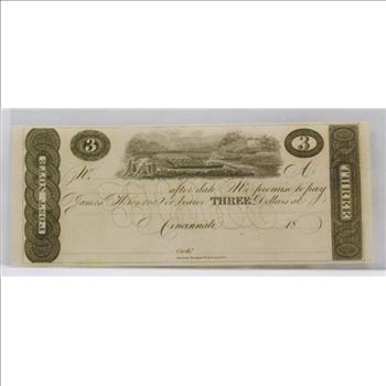 1800's $3 Cincinnati - James Monroe Promissory Post Note Obsolete ...