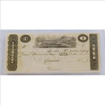 1800's $1 Cincinnati - James Monroe Promissory Post Note Obsolete ...