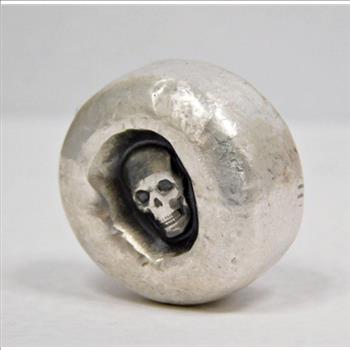1 oz .999 Fine Silver Skull Button - Silver Bullion Minted by MK Barz ...