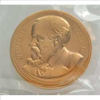 President Benjamin Harrison Brass Medallion Inauguration Info included ...