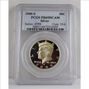 2000-S Silver Proof Kennedy Half Dollar - Graded PR69 DCAM by PCGS | Property Room