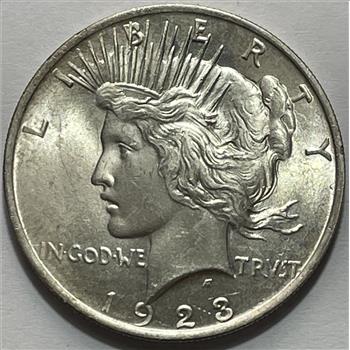 HIGH GRADE 1923 Peace Silver Dollar - Cartwheel Mint Luster | Property Room
