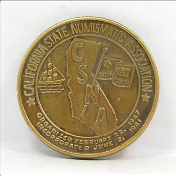 California State Numismatic Association Commemorative Medal/Coin - 1995 ...