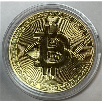 Bitcoin Gold Colored Commemorative Coin/Medal in Protective Capsule ...