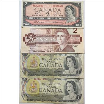 Lot of (4) Queen Elizabeth Canadian Notes from 1954-1986 - $6 ...