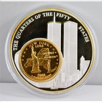 24K Gold Layered 2001 New York State Commemorative State Quarter ...